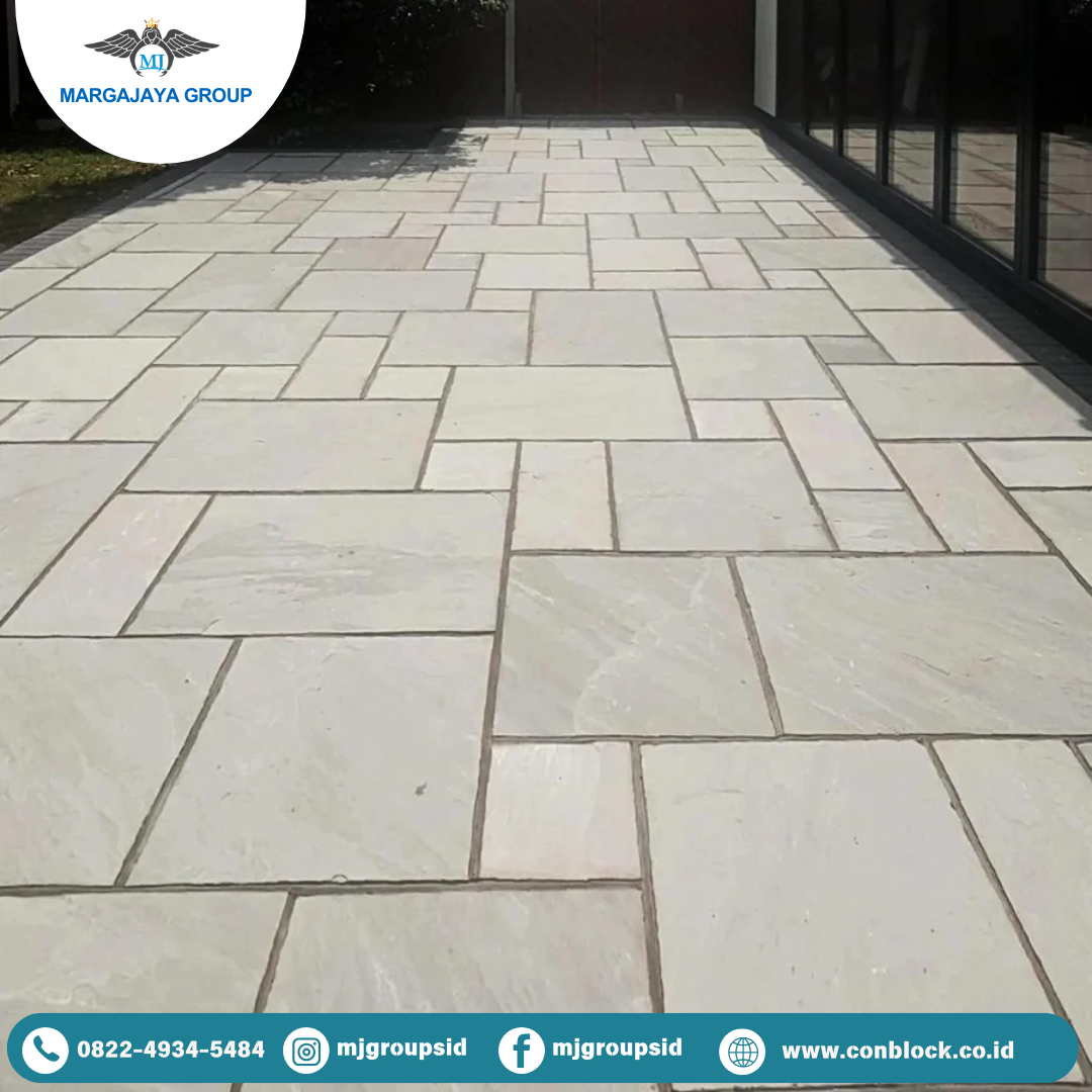 Grey Sandstone Paving Slabs - MARGAJAYA PAVING